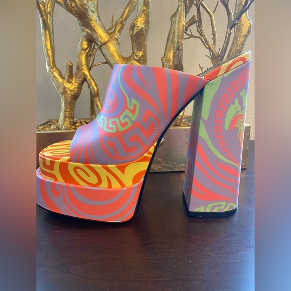 Versace | Shoes | Colorful Versace Platform Mules | Poshmark